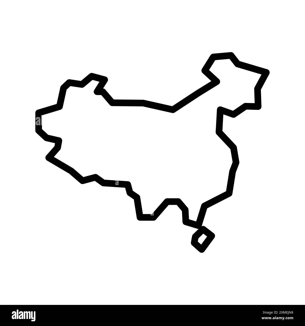 china map icon set in thin line outline style and linear vector sign Stock Vector Image & Art ...
