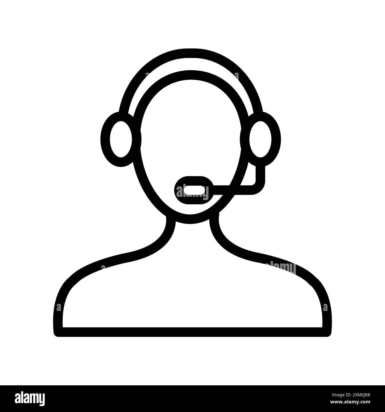 customer support icon set in thin line outline style and linear vector ...