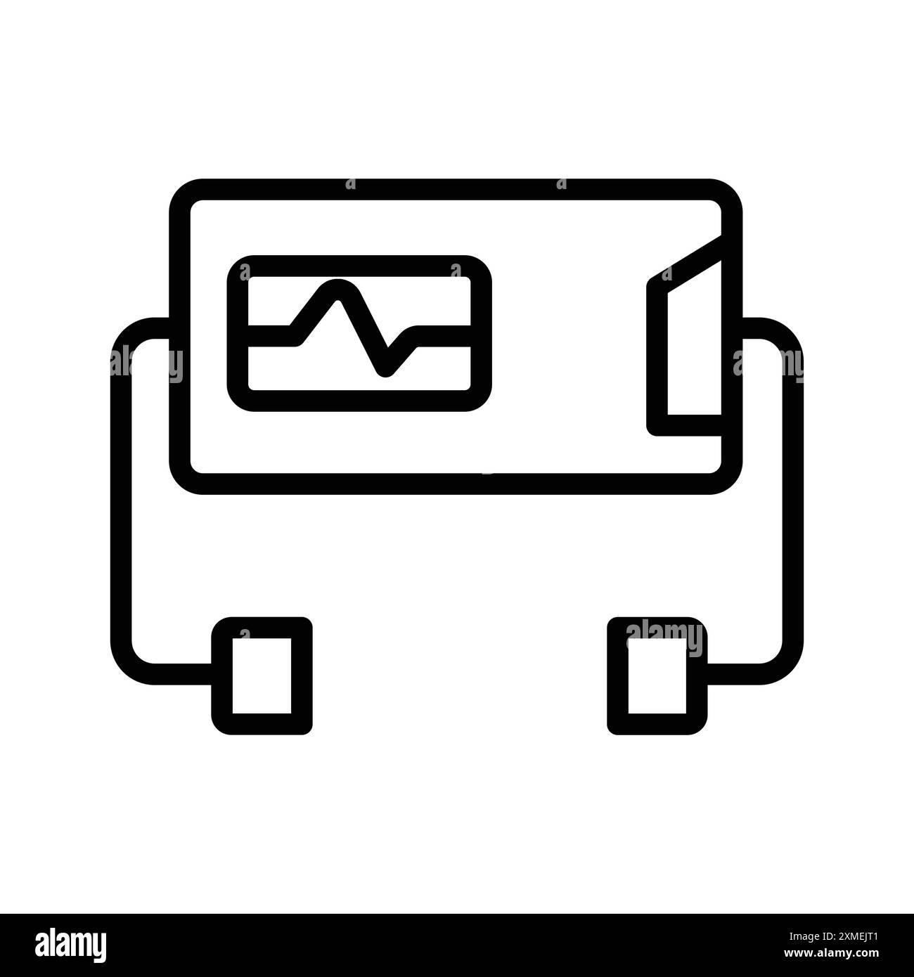 Rescue defibrillator icon set in thin line outline style and linear vector sign Stock Vector ...