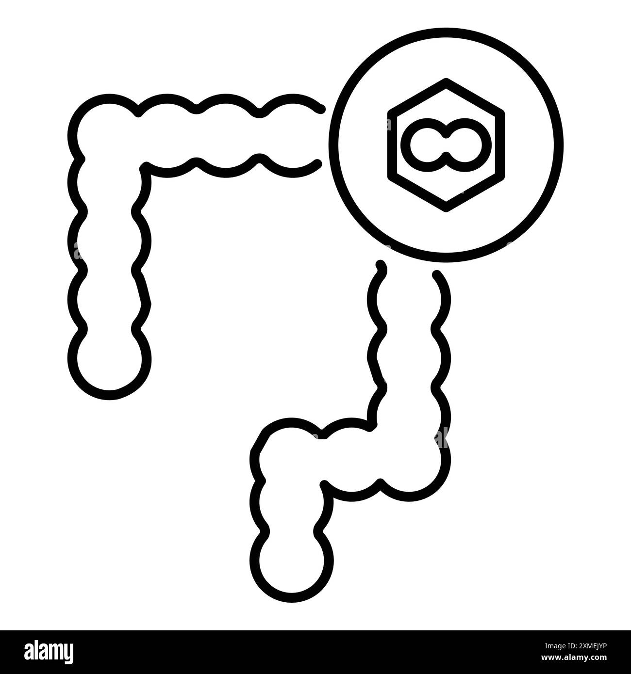 Colorectral Cancer Icon Set In Thin Line Outline Style And Linear Vector Sign Stock Vector Image