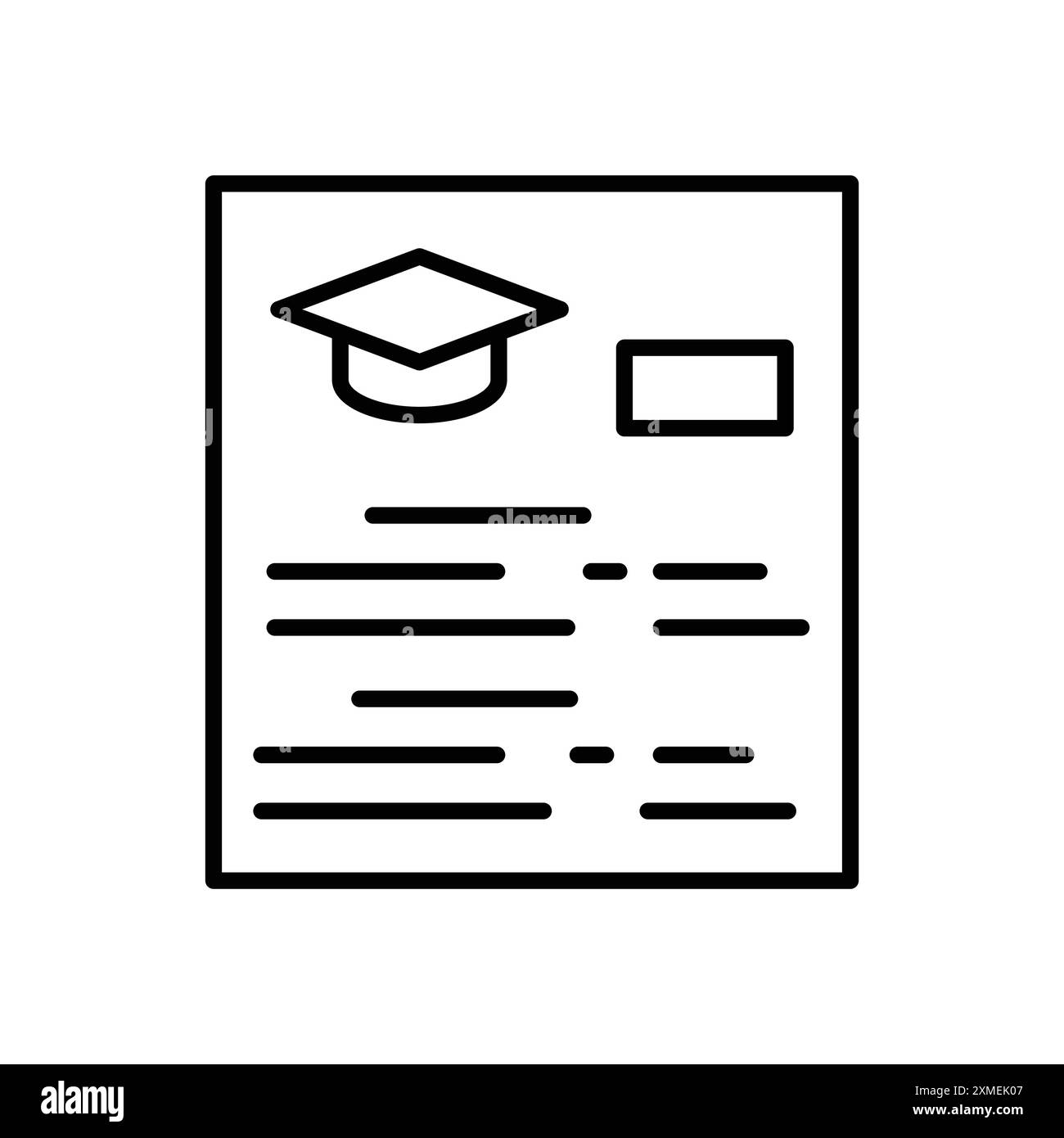 Course Completion Certificate Icon Set In Thin Line Outline Style And