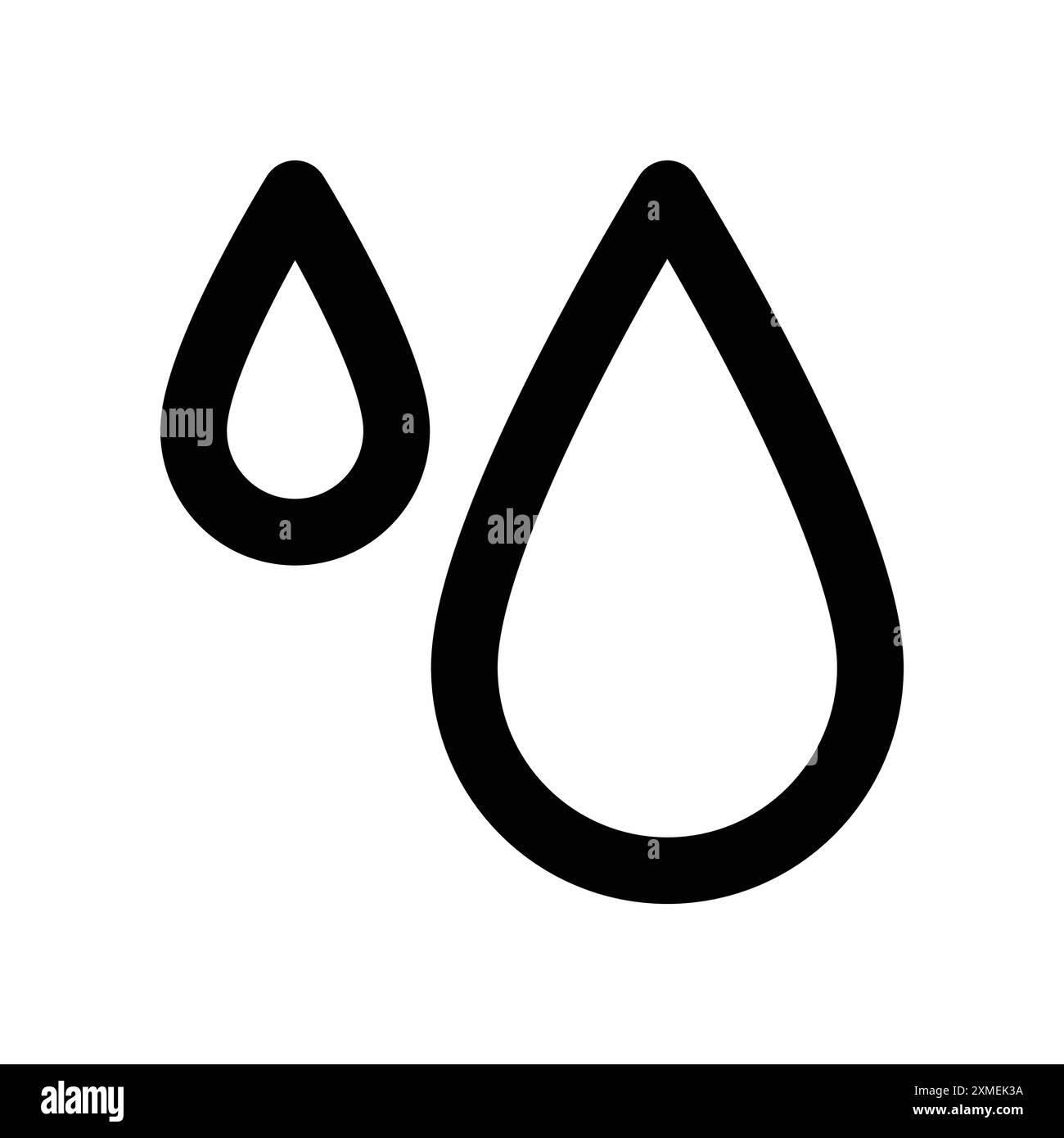 water drops icon set in thin line outline style and linear vector sign ...