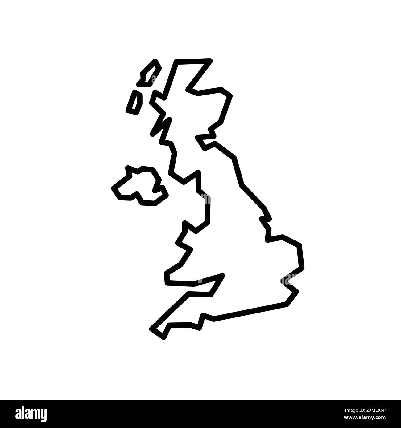 United Kingdom Map Icon Set In Thin Line Outline Style And Linear Vector Sign Stock Vector Image