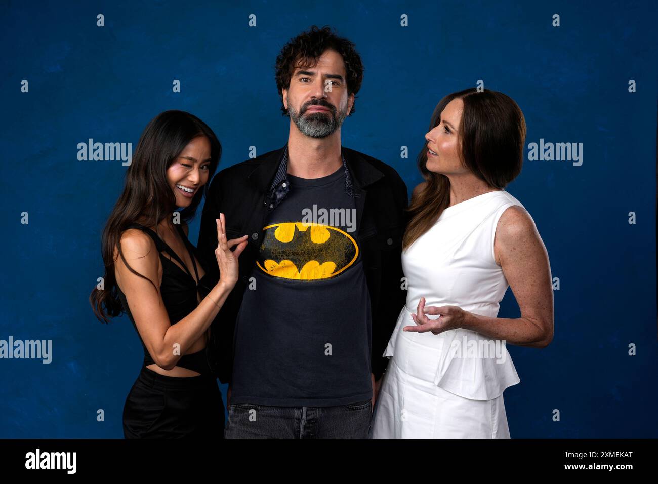 Jamie Chung, from left, Hamish Linklater, and Minnie Driver pose for a portrait to promote ...
