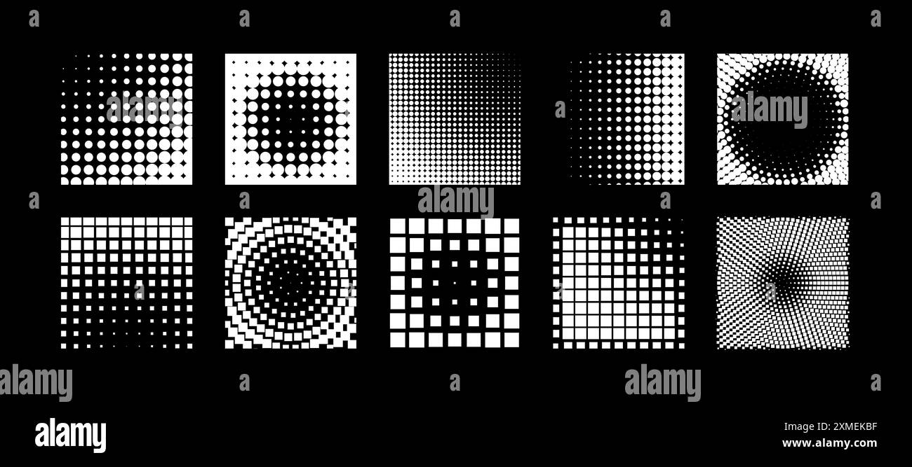 Logo design element. Halftone circular dotted frames set. Vector ...