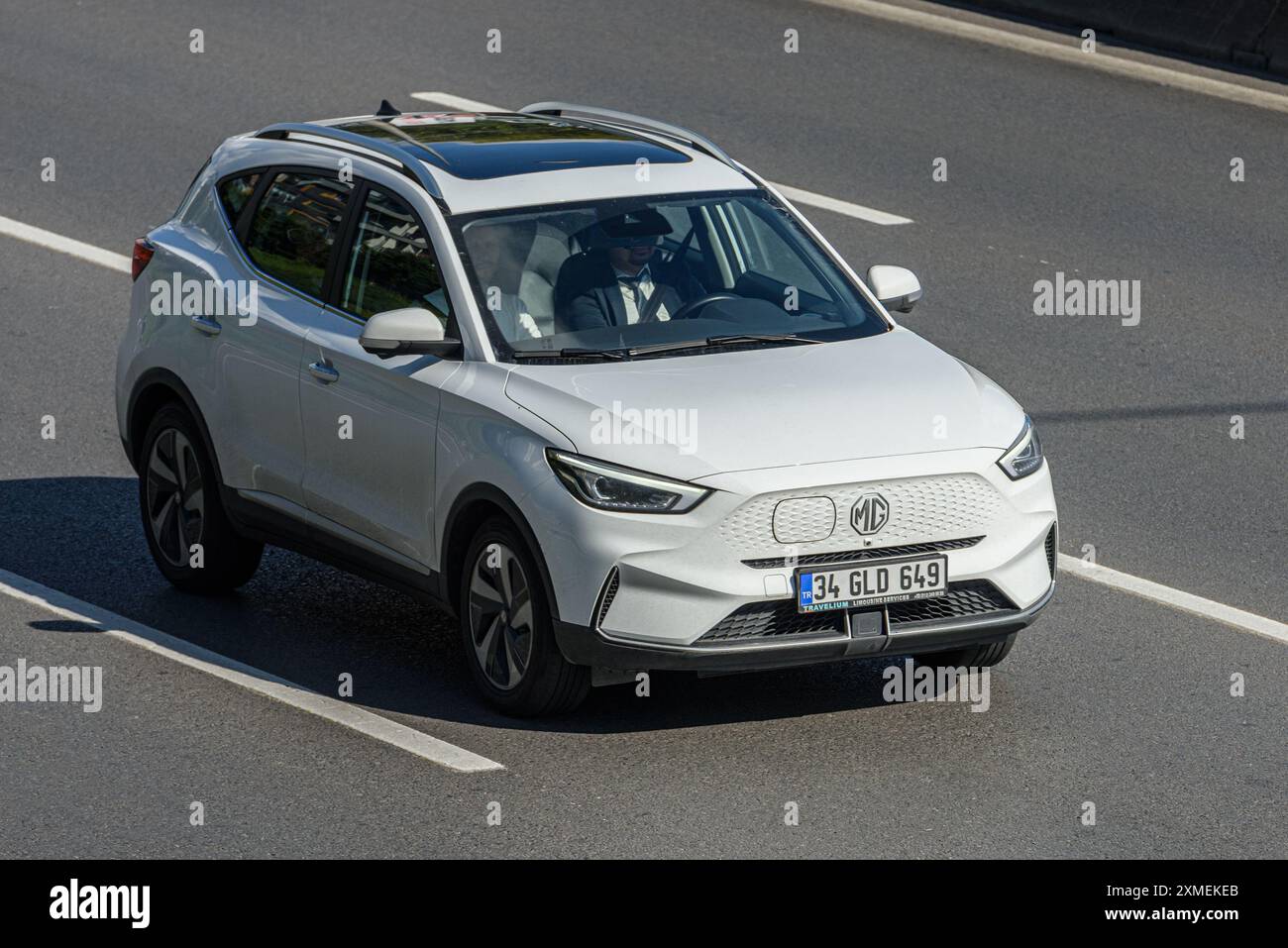 ISTANBUL, TURKEY -JULY 27, 2024: Morris Garage brand white color SUV on ...