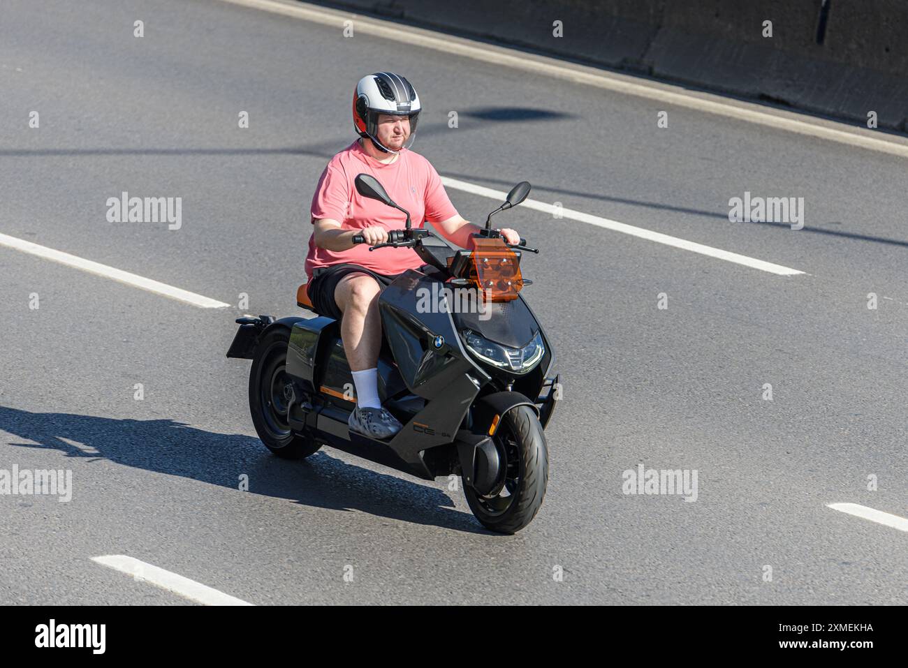 ISTANBUL, TURKEY - JULY 27, 2024: Man from city riding motorcycle on ...