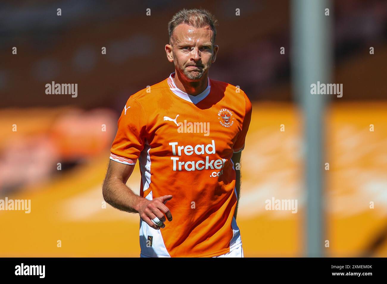 Jordan Rhodes of Blackpool during the Pre-season friendly match ...