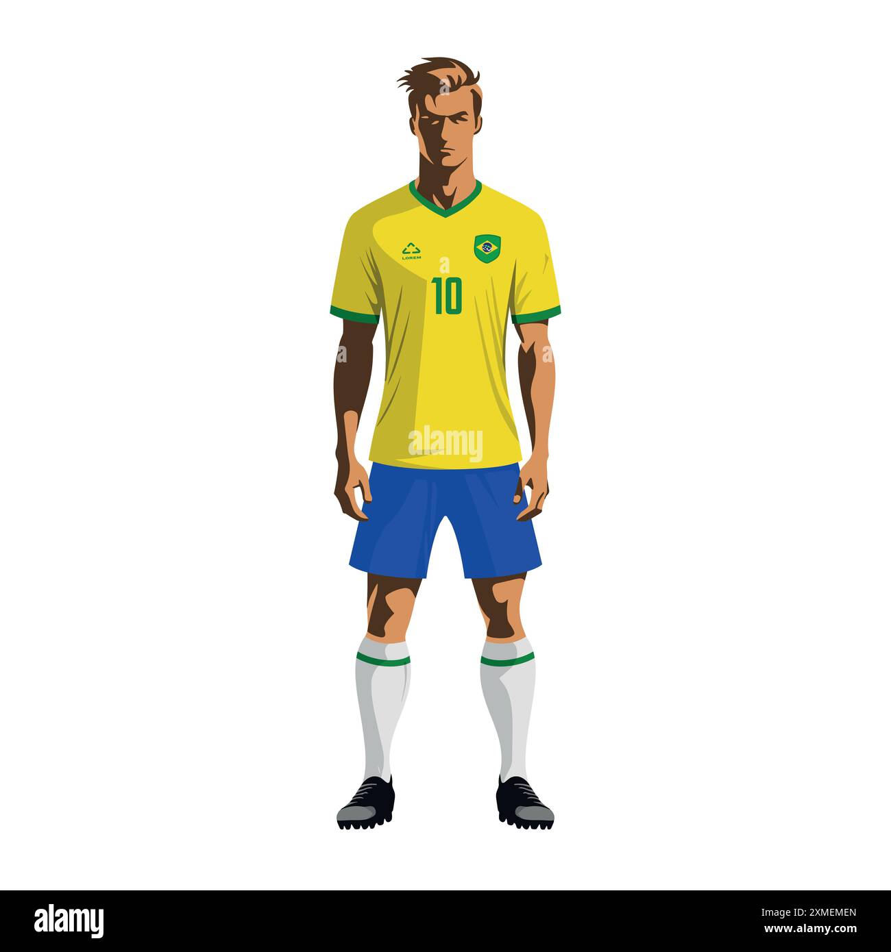 Soccer player in Brazil team uniform. Vector illustration Stock Vector ...