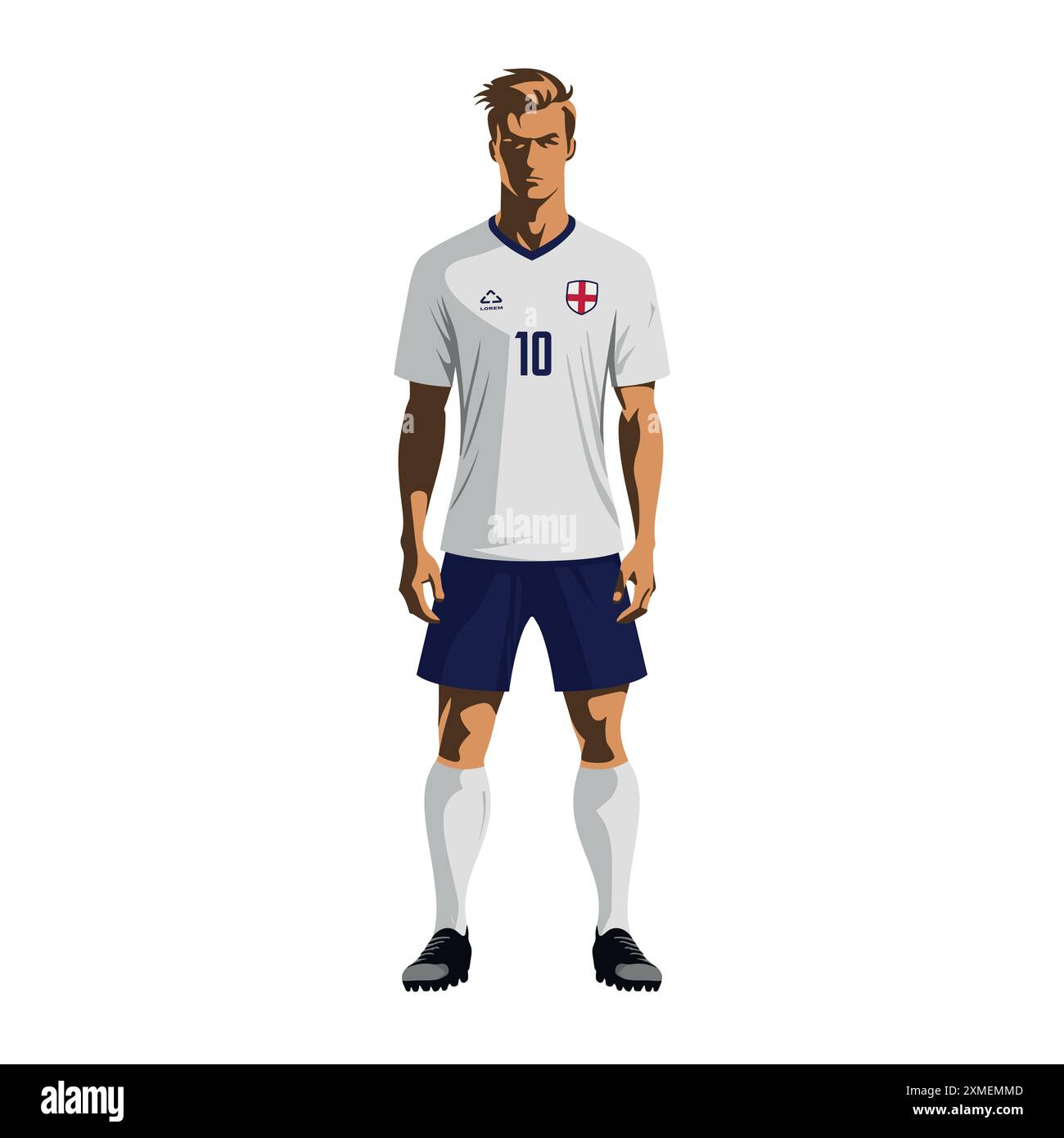 Soccer player in England team uniform. Vector illustration Stock Vector ...