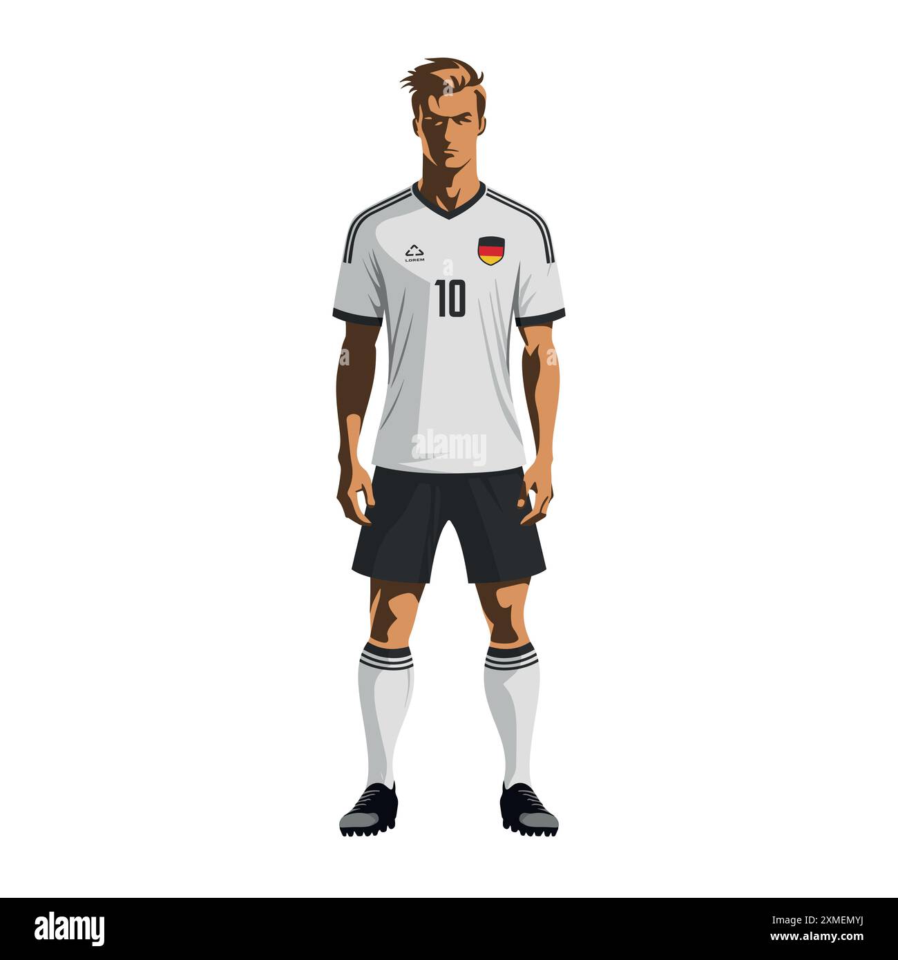 Soccer player in Germany team uniform. Vector illustration Stock Vector ...