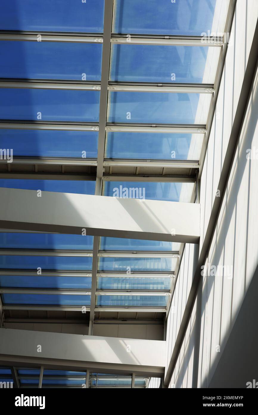 Sunshine, blue sky and glass ceiling Stock Photo - Alamy
