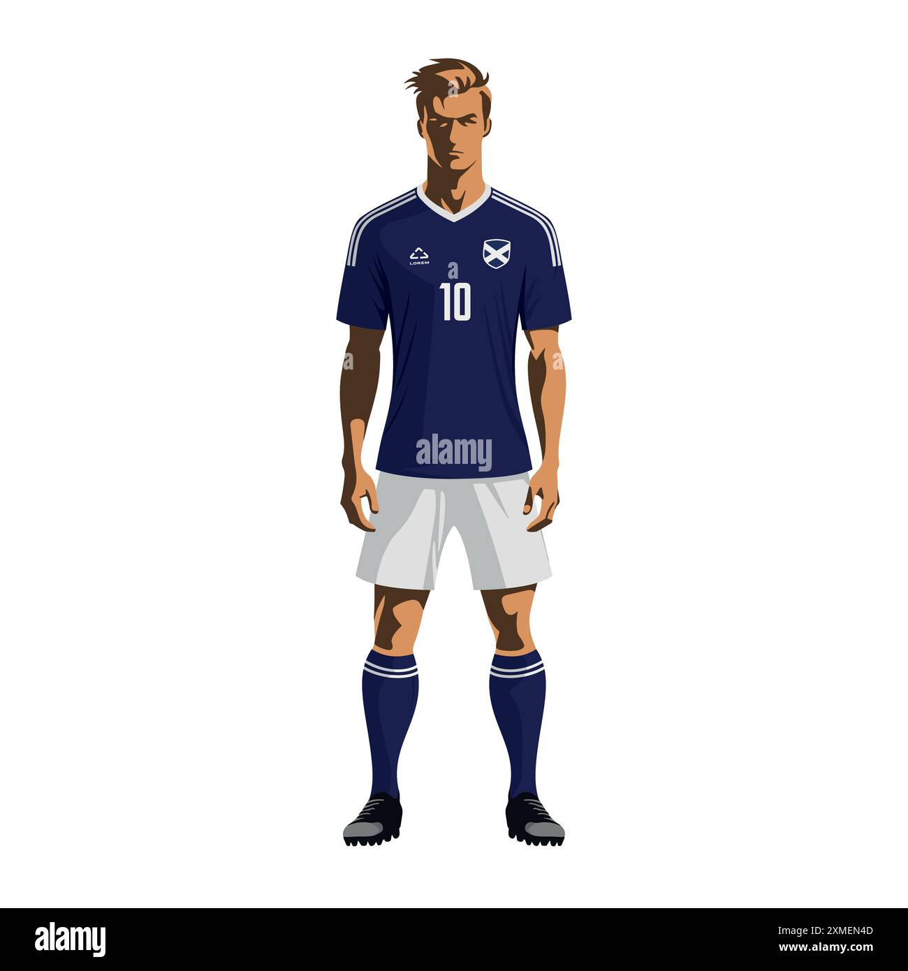 Soccer player in Scotland team uniform. Vector illustration Stock ...
