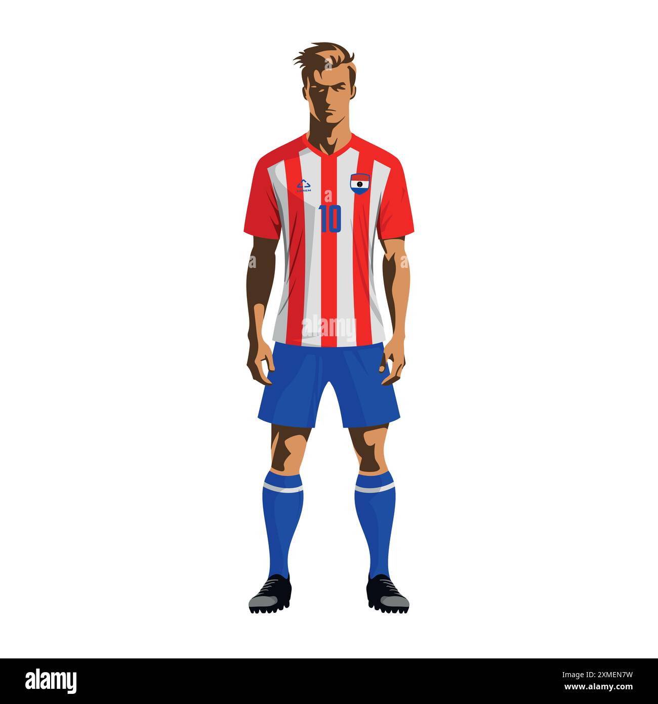 Soccer player in Paraguay team uniform. Vector illustration Stock ...
