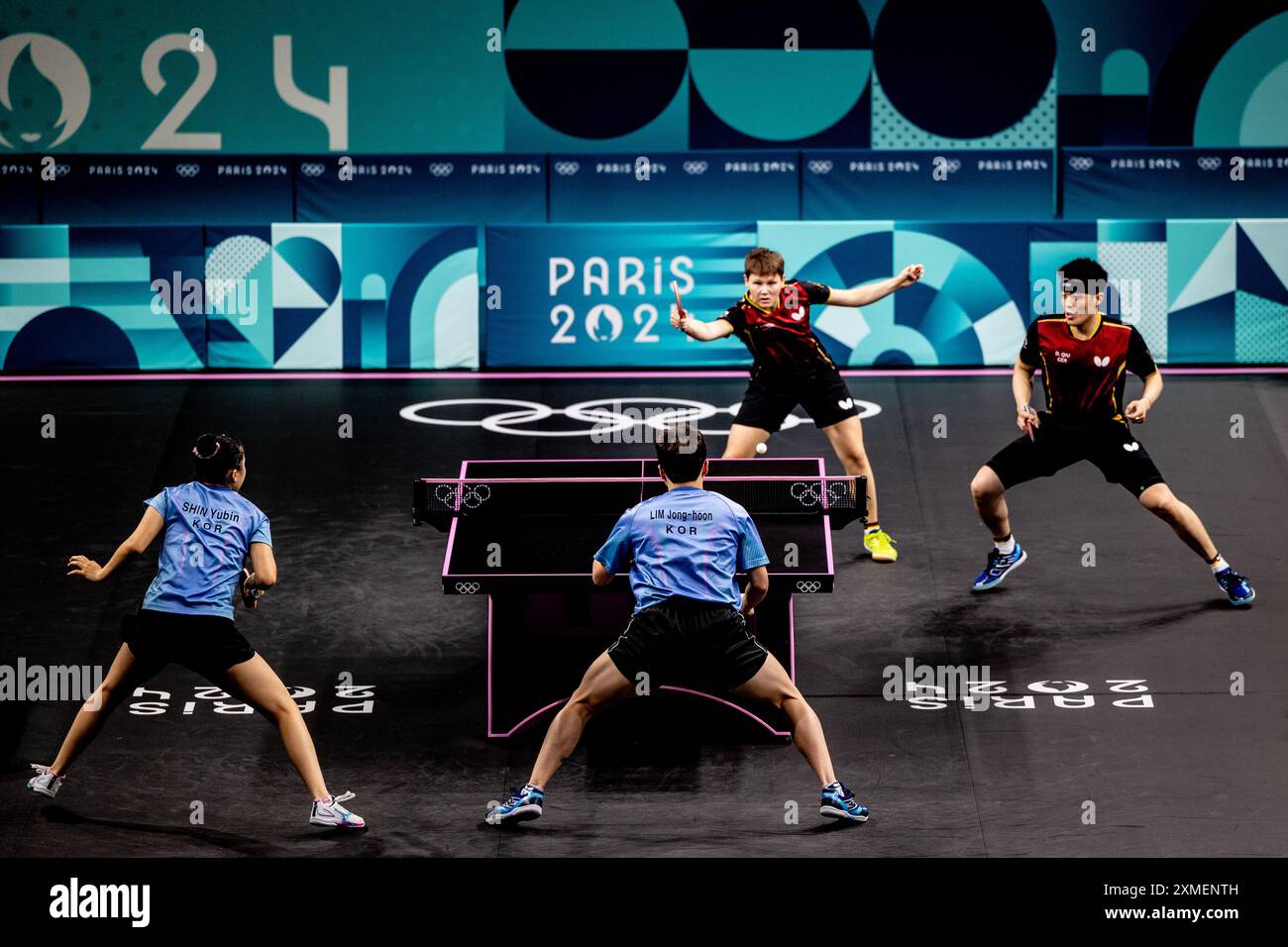 QIU Dang / MITTELHAM Nina (GER) vs. LIM Jonghoon / SHIN Yubin (KOR) im ...