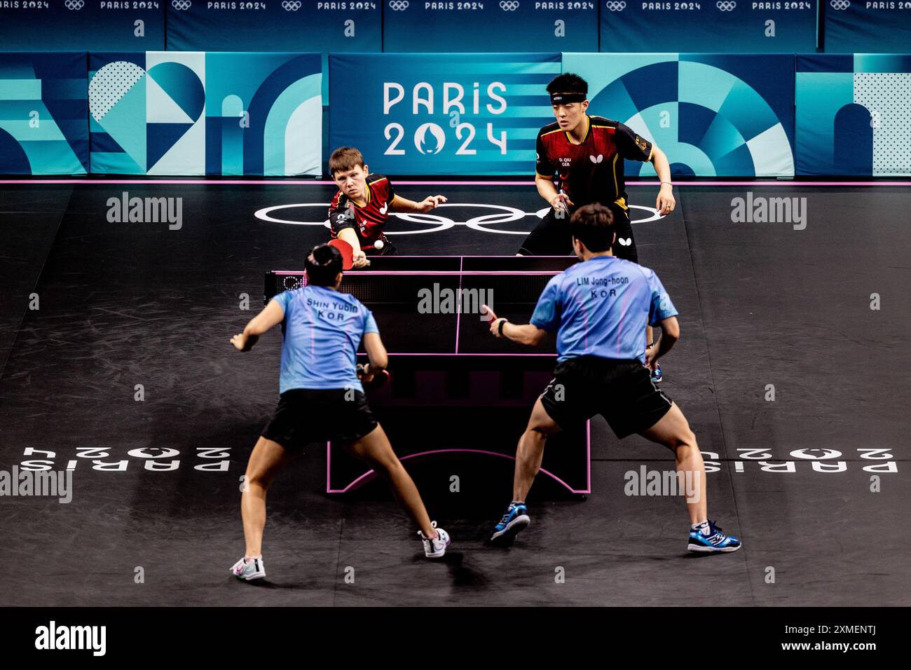 QIU Dang / MITTELHAM Nina (GER) vs. LIM Jonghoon / SHIN Yubin (KOR) im ...
