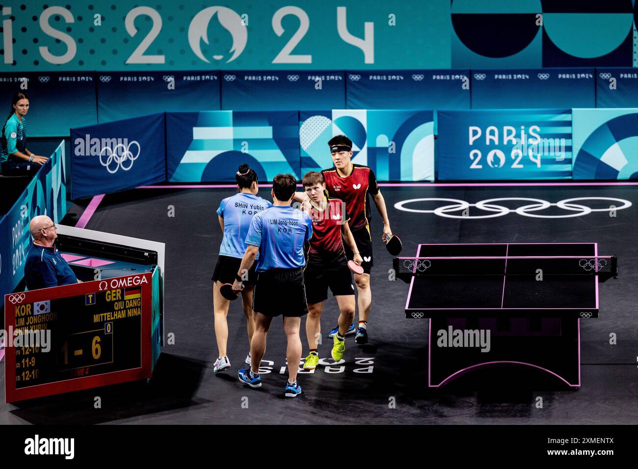 QIU Dang / MITTELHAM Nina (GER) vs. LIM Jonghoon / SHIN Yubin (KOR) im ...