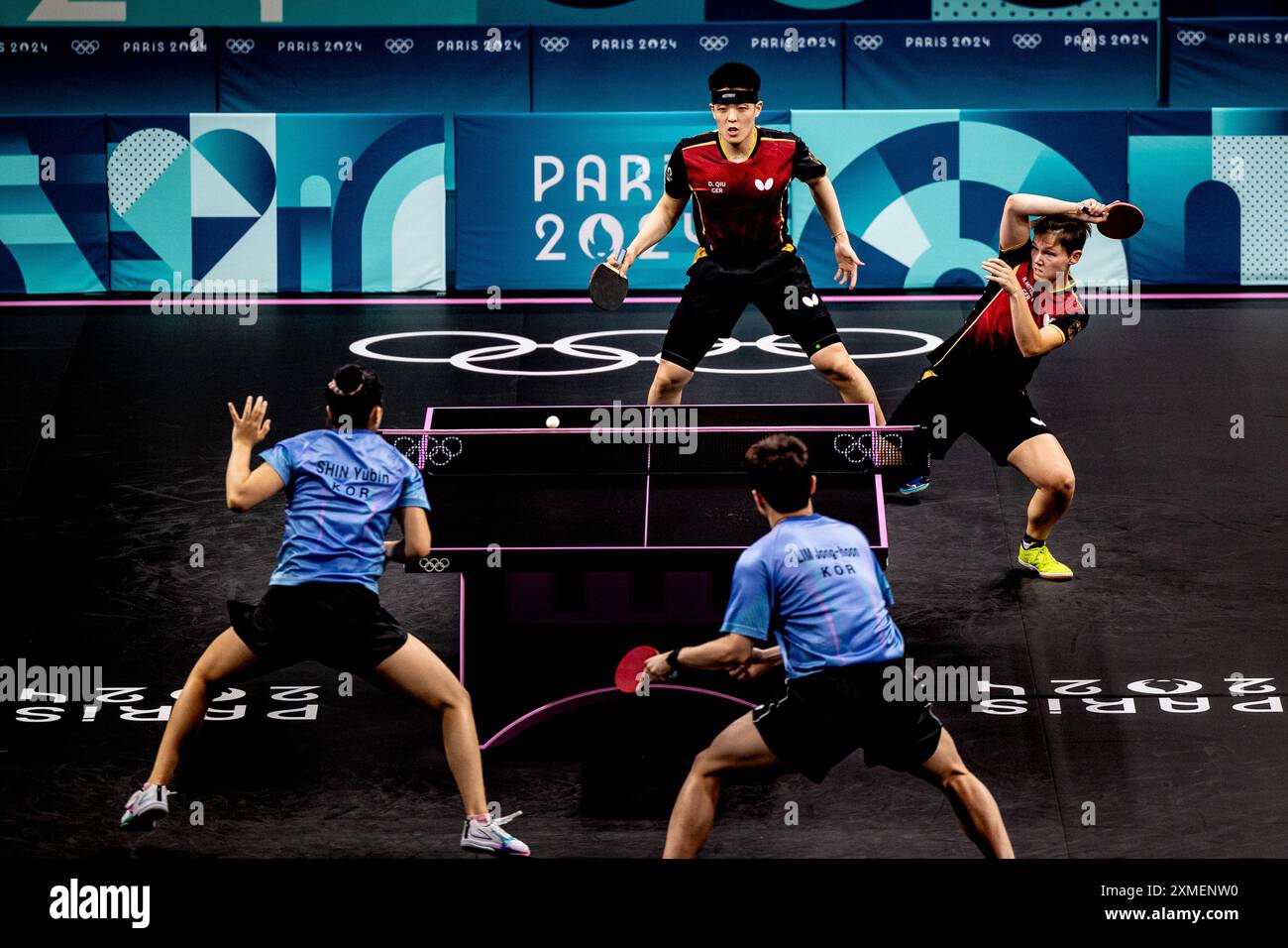 QIU Dang / MITTELHAM Nina (GER) vs. LIM Jonghoon / SHIN Yubin (KOR) im ...