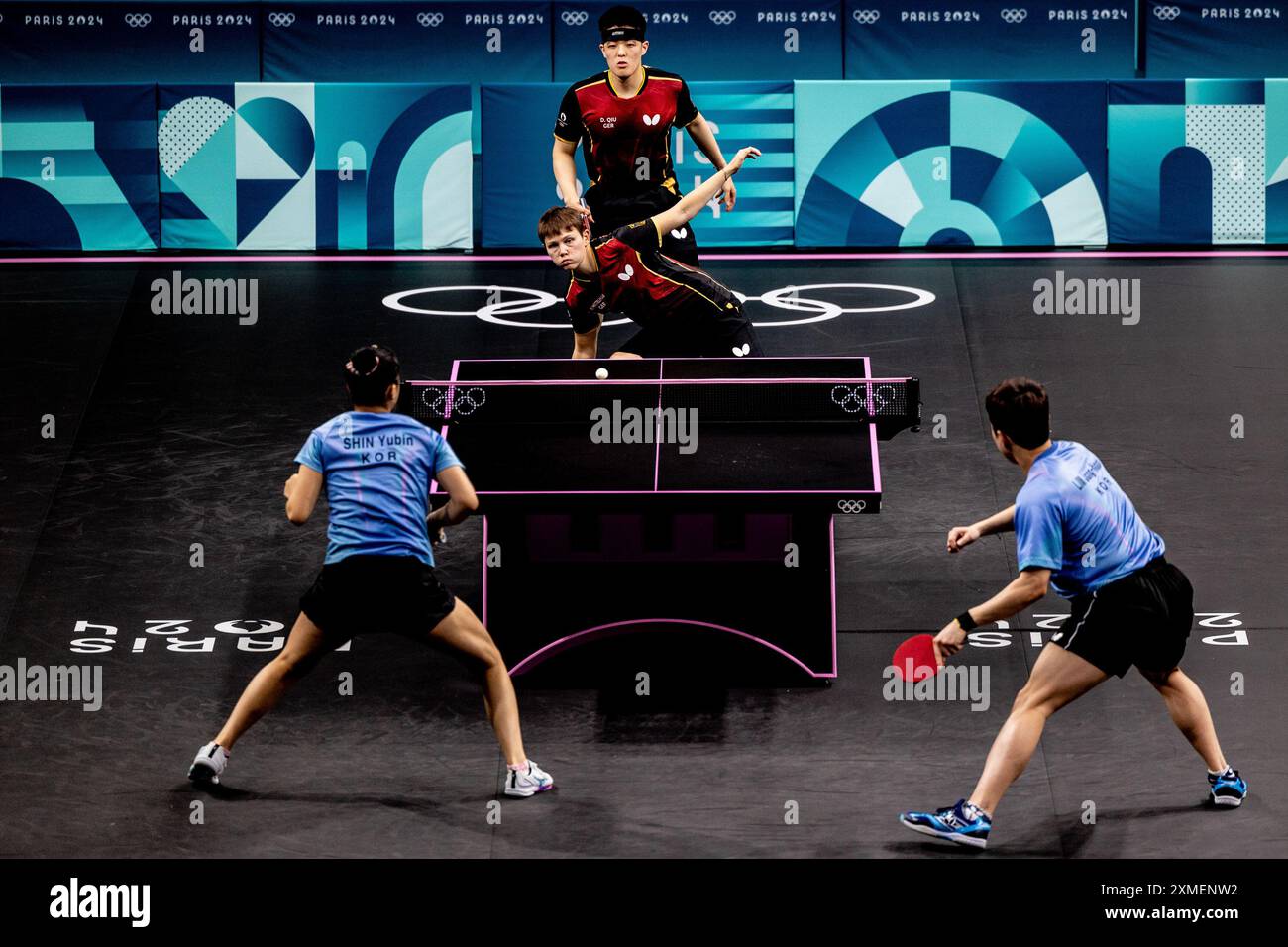 QIU Dang / MITTELHAM Nina (GER) vs. LIM Jonghoon / SHIN Yubin (KOR) im ...