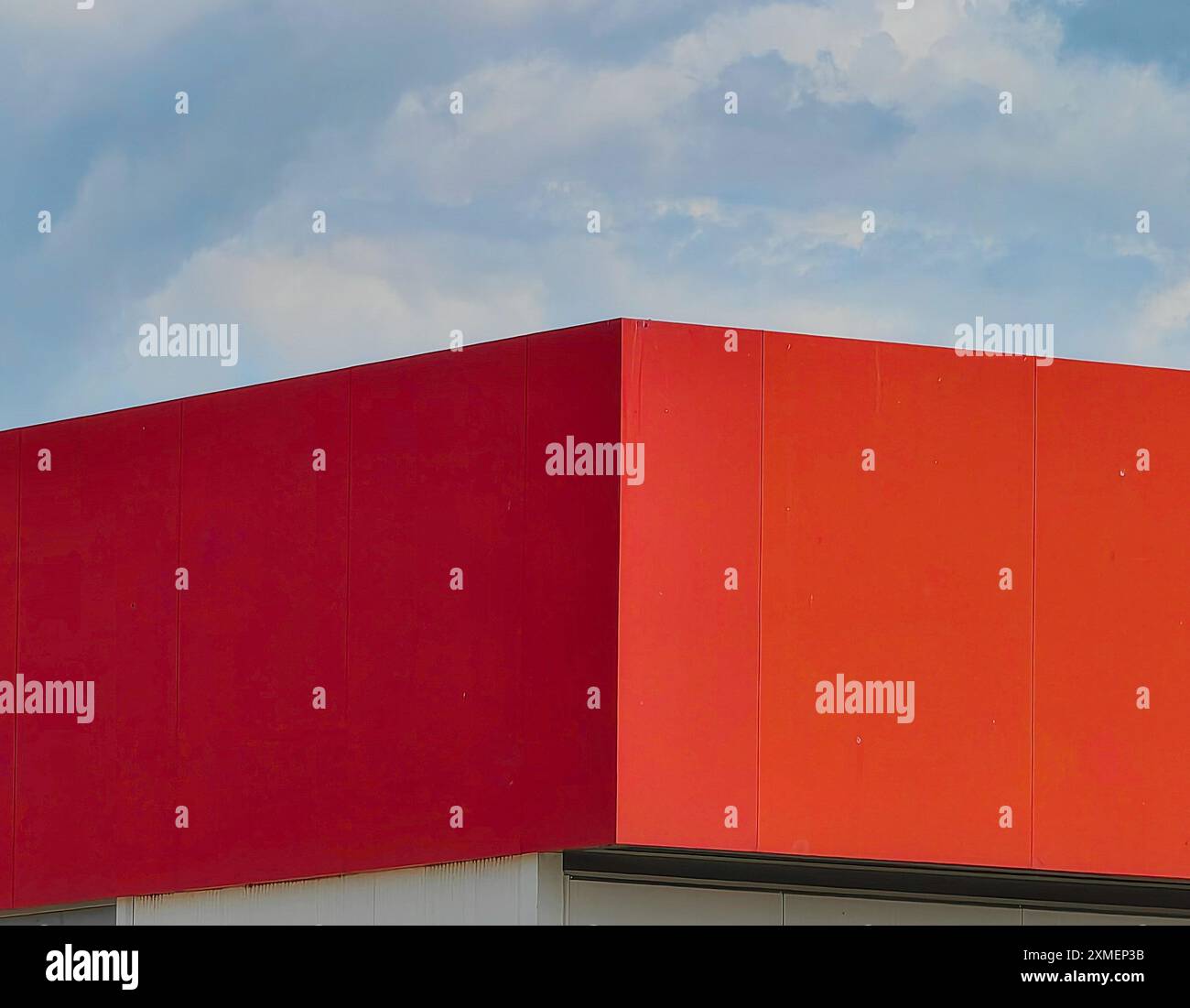 Red and Orange Roof Layers in Light and Shadow: Blue Sky with Clouds ...