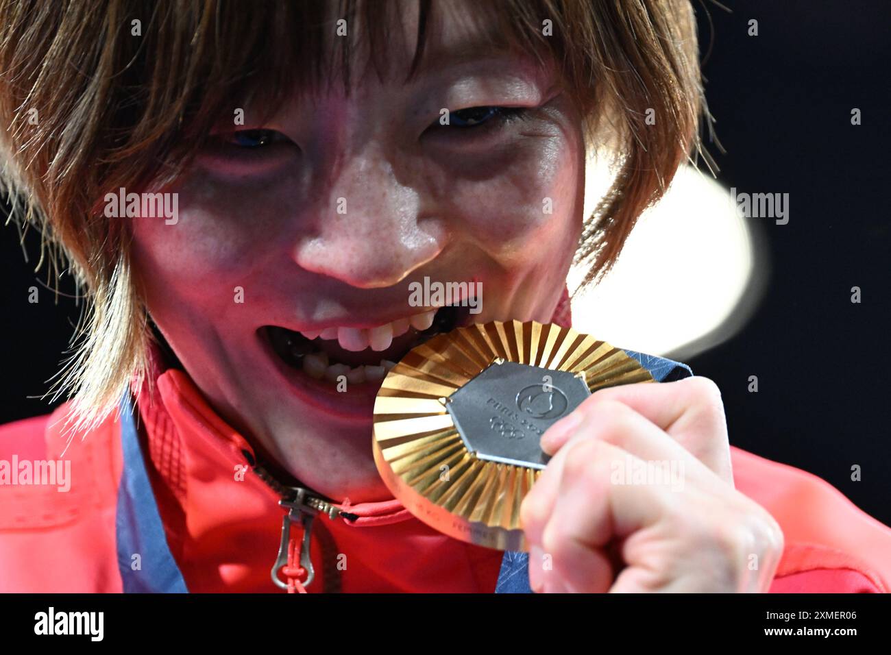Paris, France. 27th July, 2024. Gold medalist Tsunoda Natsumi of Japan ...