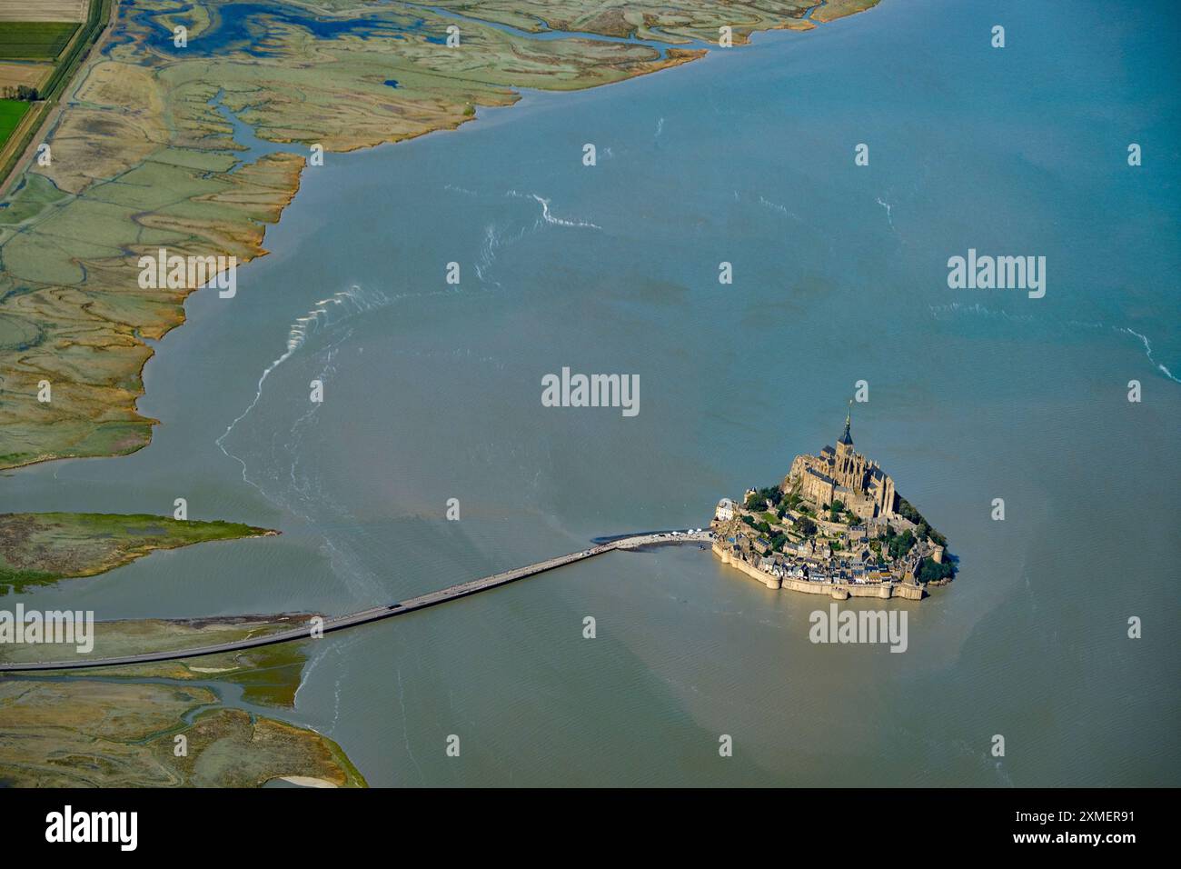 Aerial view of Saint Michael's Mount during high tide. UNESCO, World ...