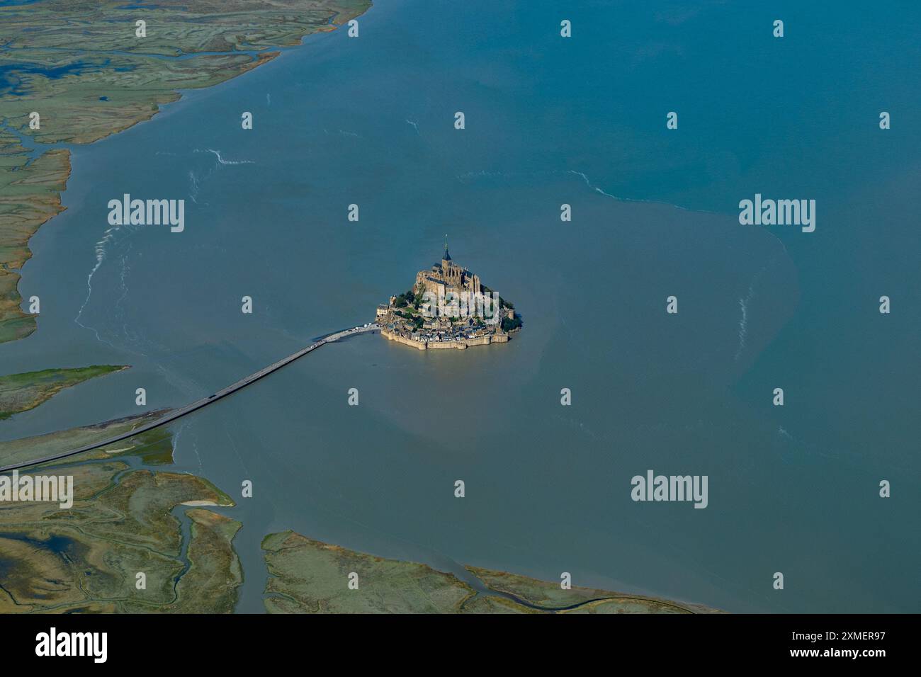 Aerial view of Saint Michael's Mount during high tide. UNESCO, World ...