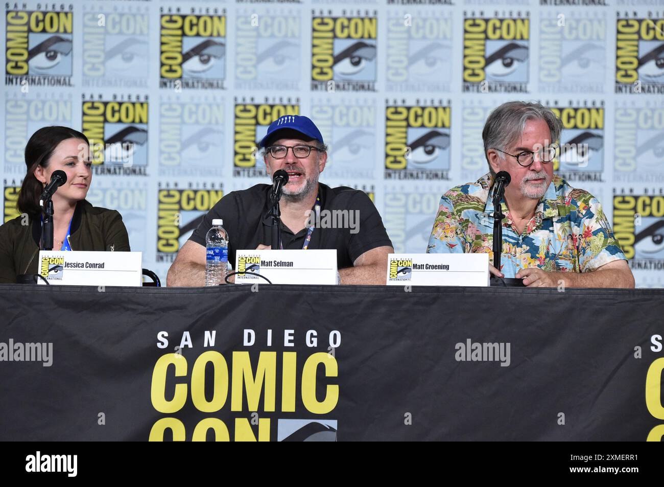 Jessica Conrad, from left, Matt Selman, and Matt Groening attend a ...