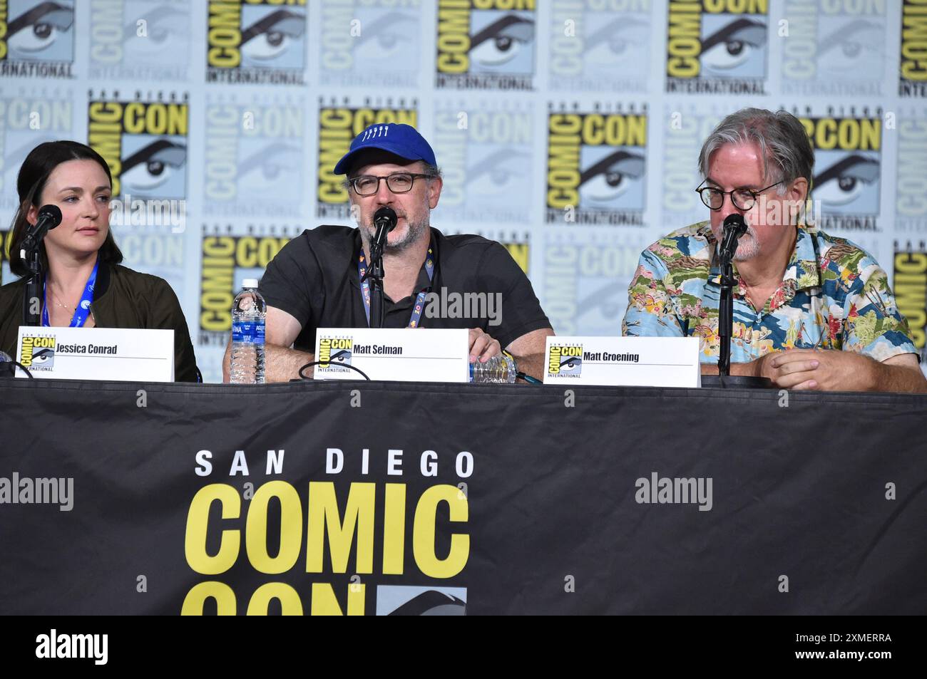 Jessica Conrad, from left, Matt Selman, and Matt Groening attend a ...