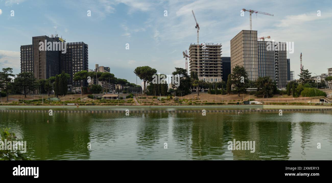 EUR Towers in Rome, construction sites for the redevelopment of the ...