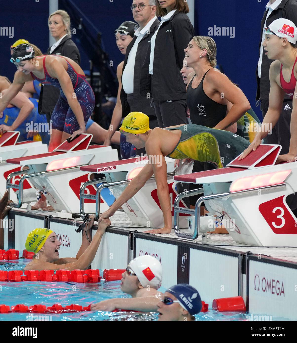 Athletes of Australia react after winning the gold medal in the women's ...