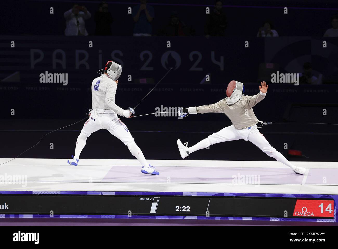 OH Sanguk of Republic of Korea, FERJANI Fares of Tunisia, Men's Sabre ...