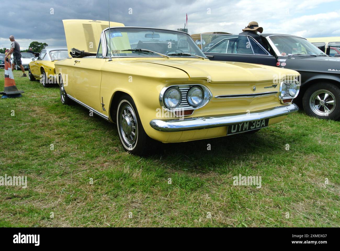 A 1963 Chevrolet Corvair Convertible parked on display at the 49th ...