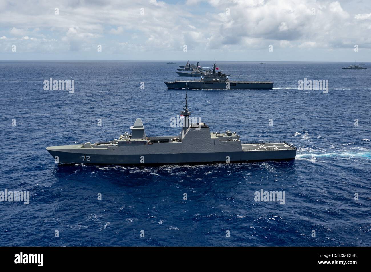 Republic of Singapore Navy frigate RSS Stalwart (72) sails in formation ...