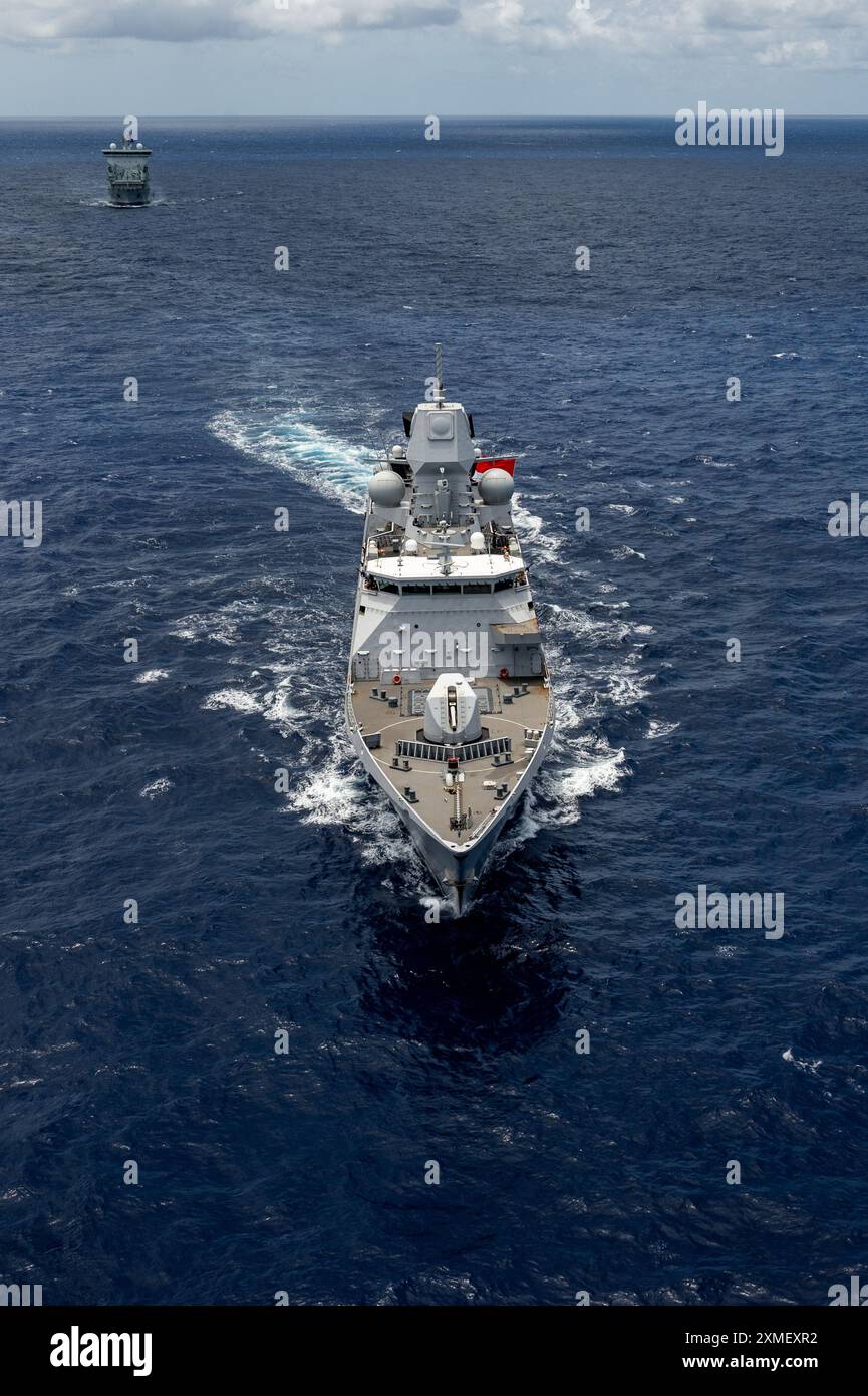 Royal Netherlands Navy frigate HMNLMS Tromp (F 803) sails in formation ...