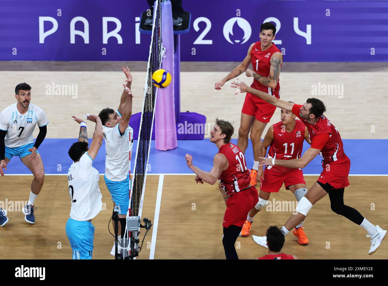 Paris, France. 27th July, 2024. Aaron Russell (1st R) of team USA ...