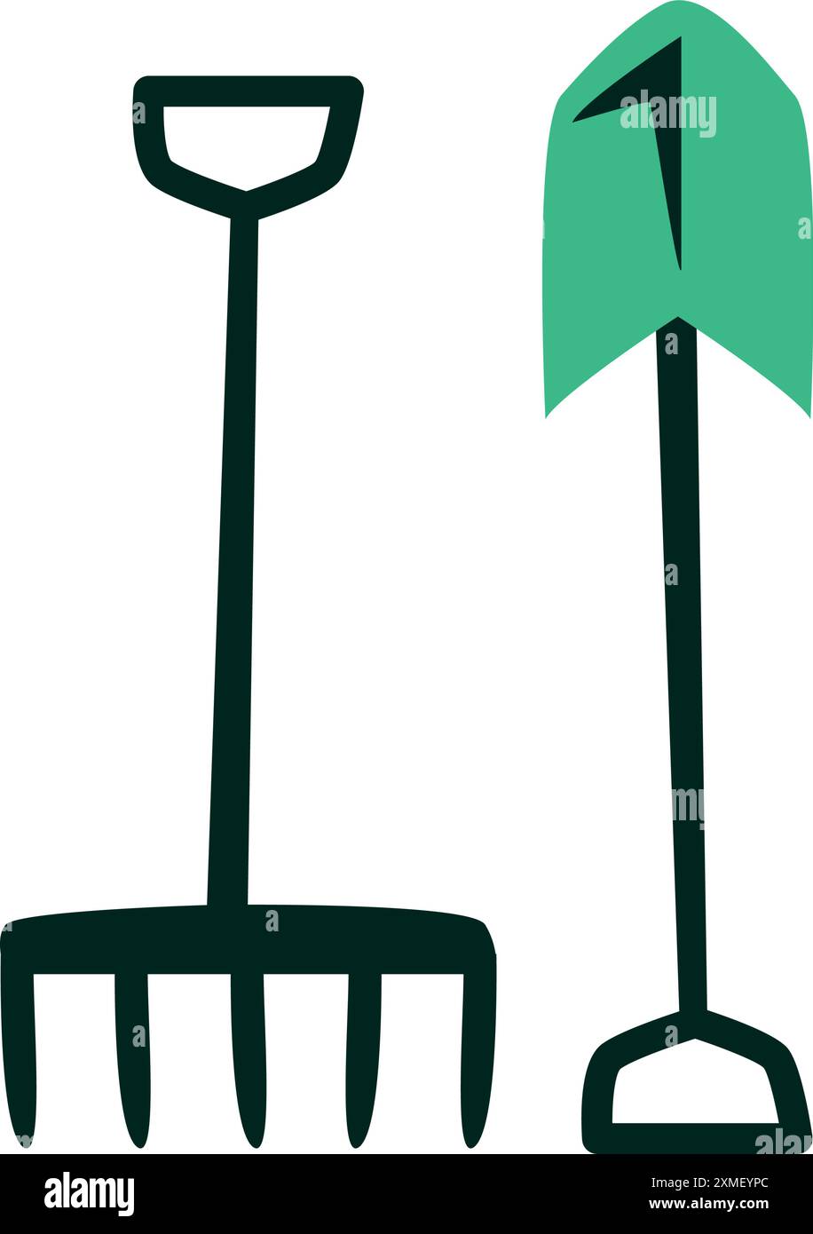 agriculture tools rake and shovel Stock Vector Image & Art - Alamy