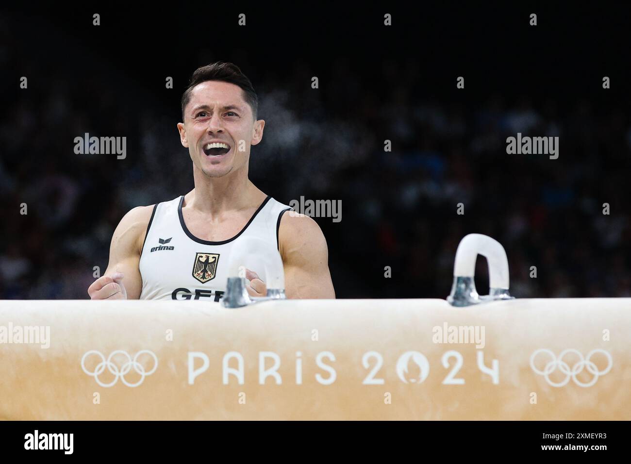 PARIS, FRANCE. 27th July, 2024. Andreas Toba of Team Germany reacts ...