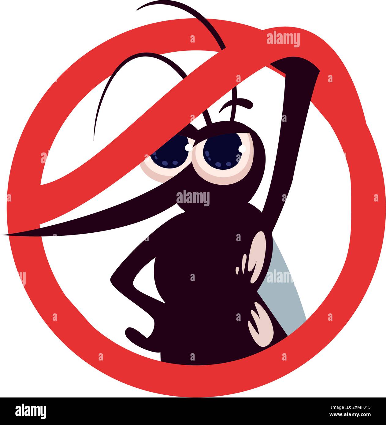 Warning prohibited sign mosquito Stock Vector Images - Alamy