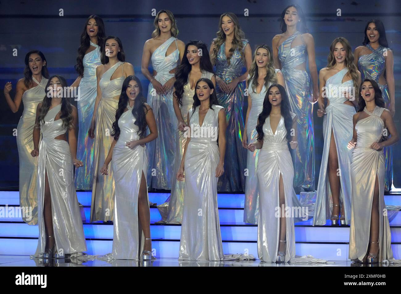 Contestants of the Miss Lebanon 2024, sing as they perform in their ...