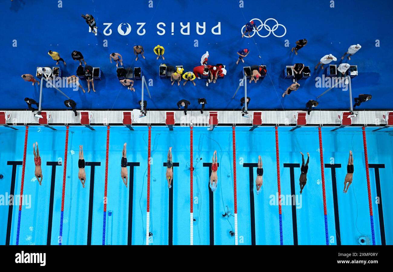 Paris, France. 27th July, 2024. Pan Zhanle (4th R) of team China ...