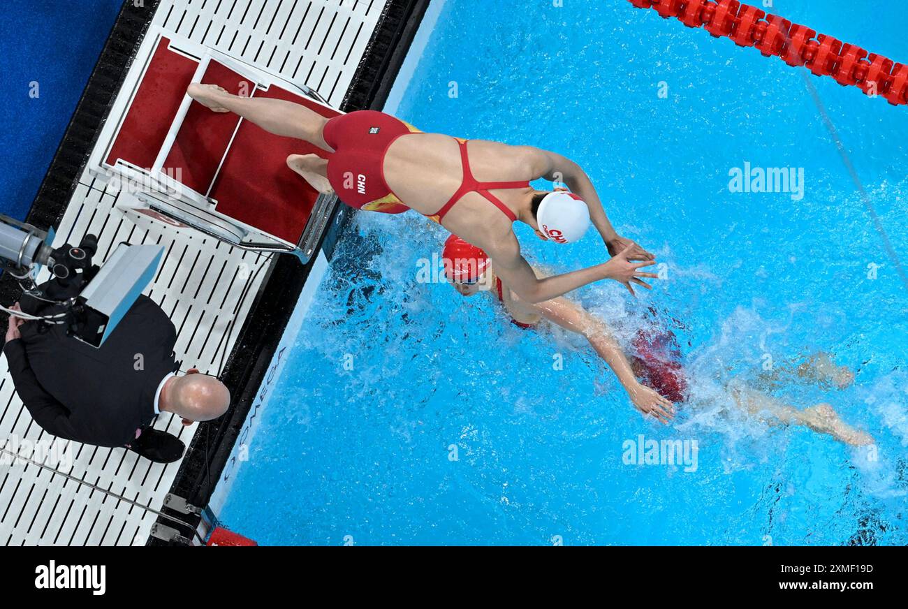 Paris, France. 27th July, 2024. Cheng Yujie (top) and Yang Junxuan of ...