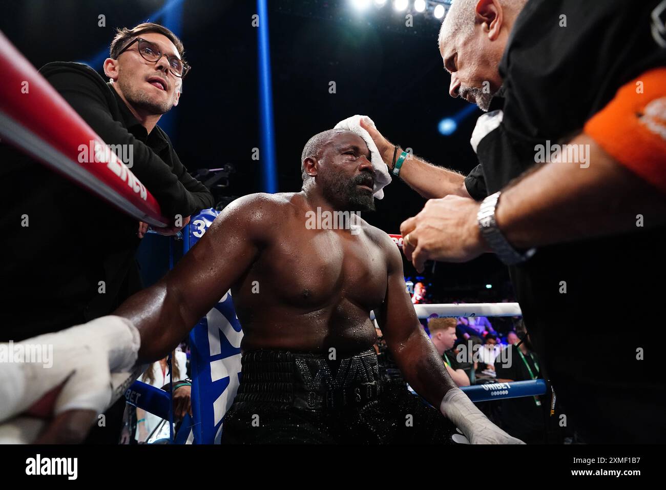 Derek Chisora celebrates victory over Joe Joyce (not pictured) at The ...