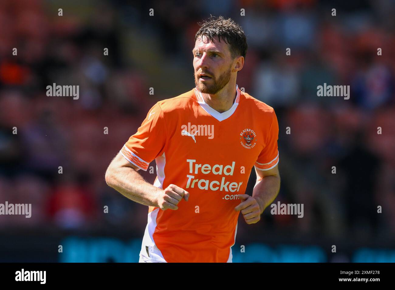 James Husband of Blackpool during the Pre-season friendly match ...