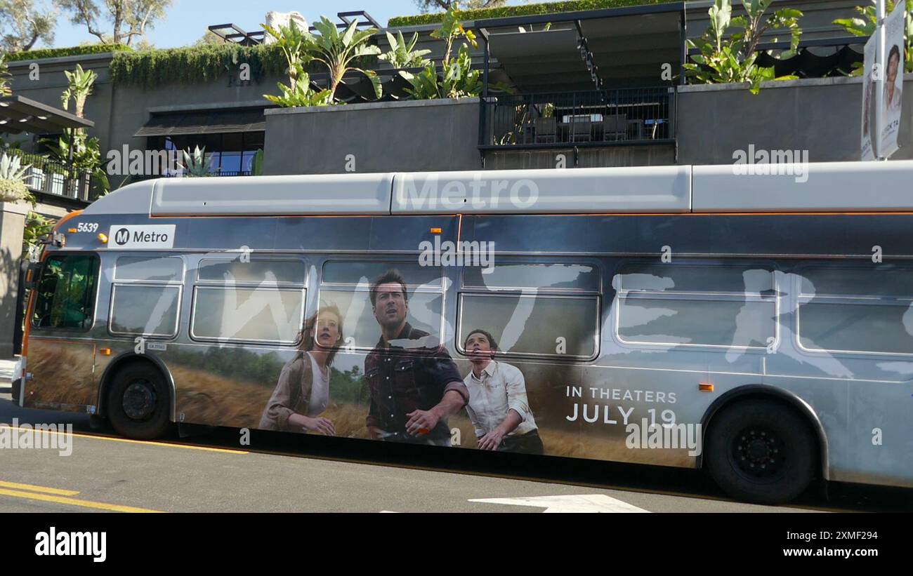 Los Angeles, California, USA 26th July 2024 Twisters Bus with Glen ...