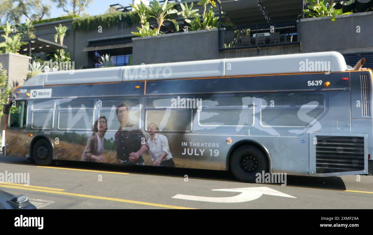 Los Angeles, California, USA 26th July 2024 Twisters Bus with Glen ...