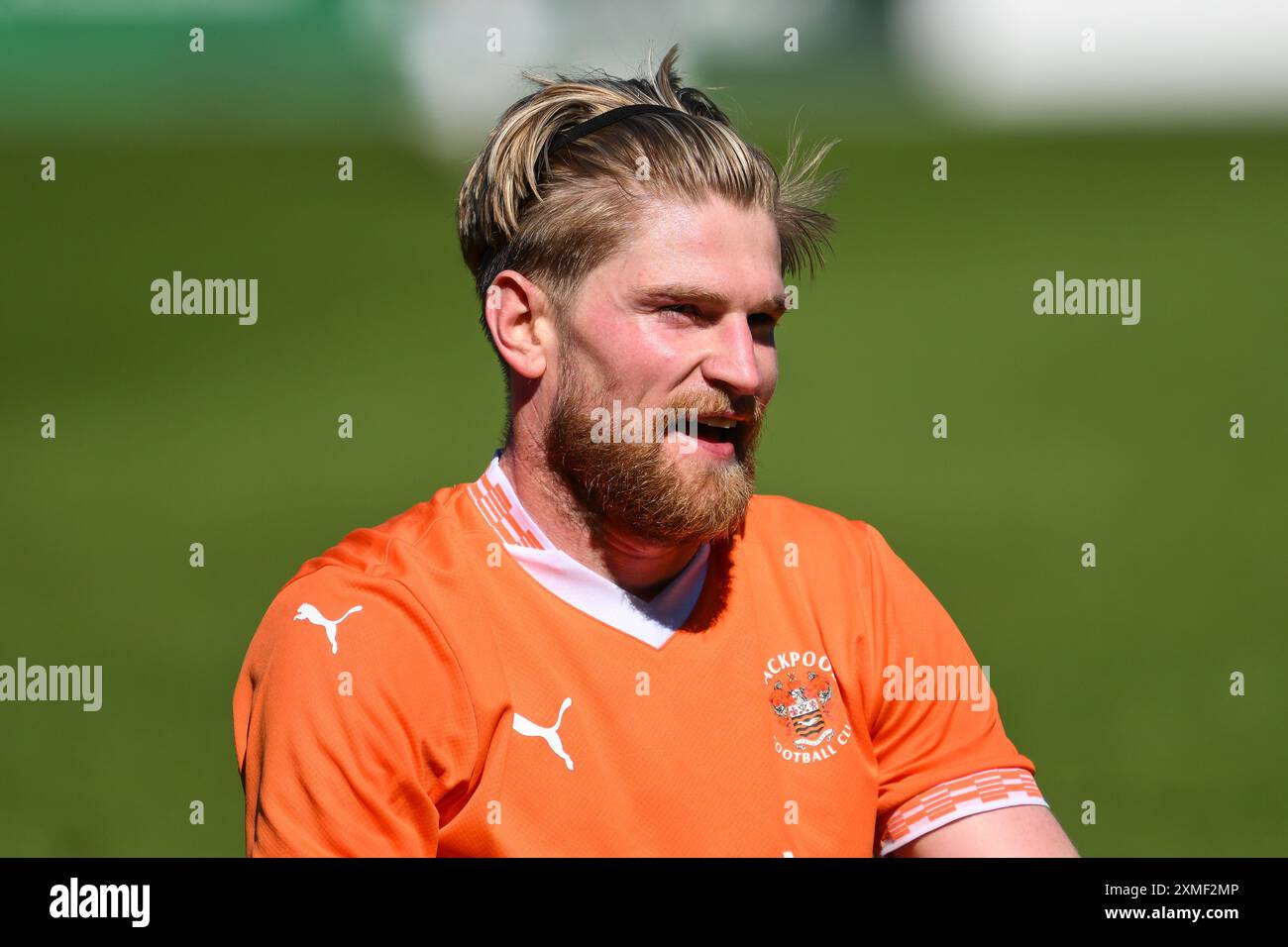 Hayden Coulson of Blackpool during the Pre-season friendly match ...