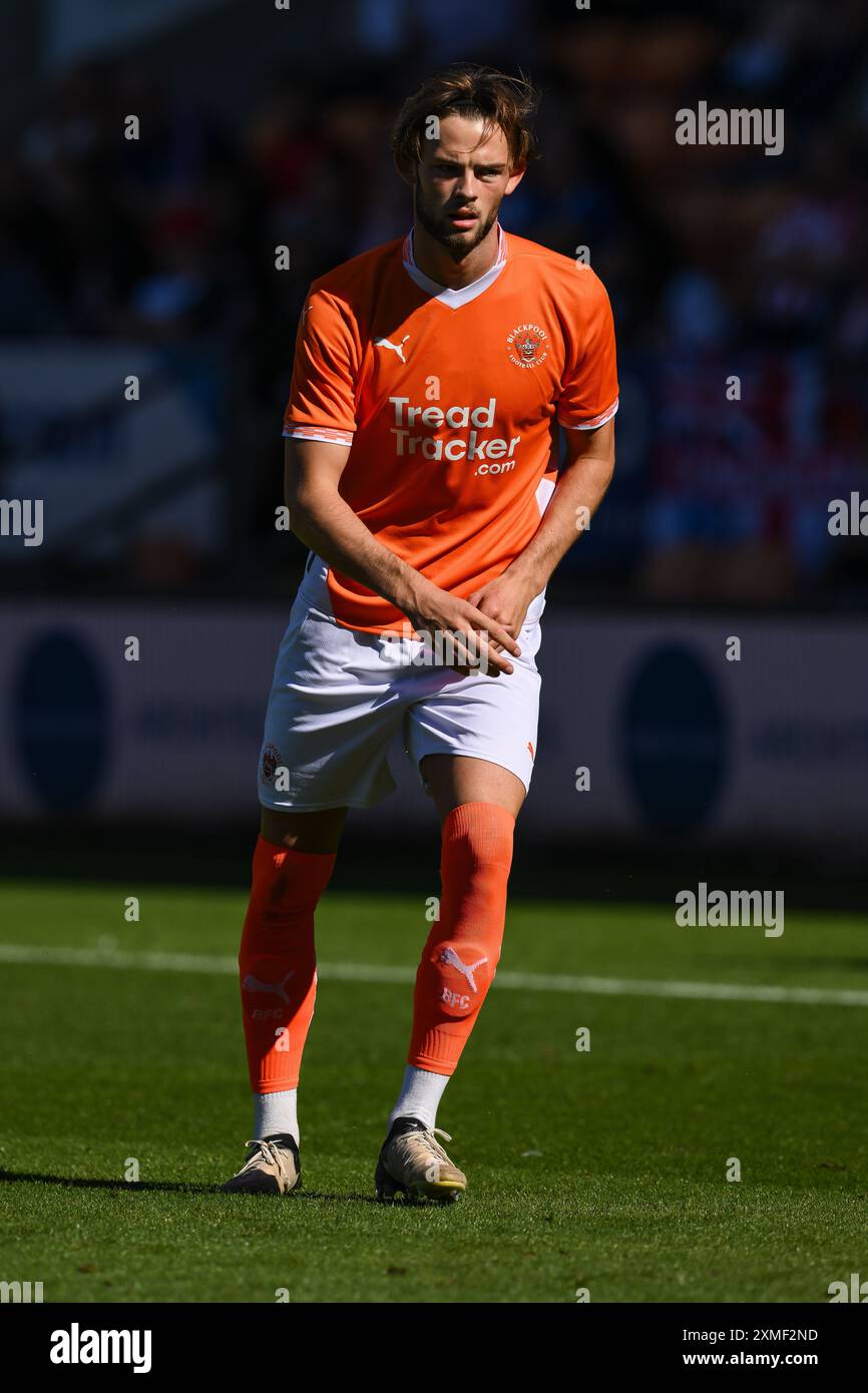 Dan Sassi of Blackpool during the Pre-season friendly match Blackpool ...