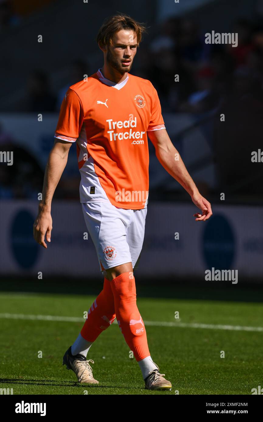 Dan Sassi of Blackpool during the Pre-season friendly match Blackpool ...
