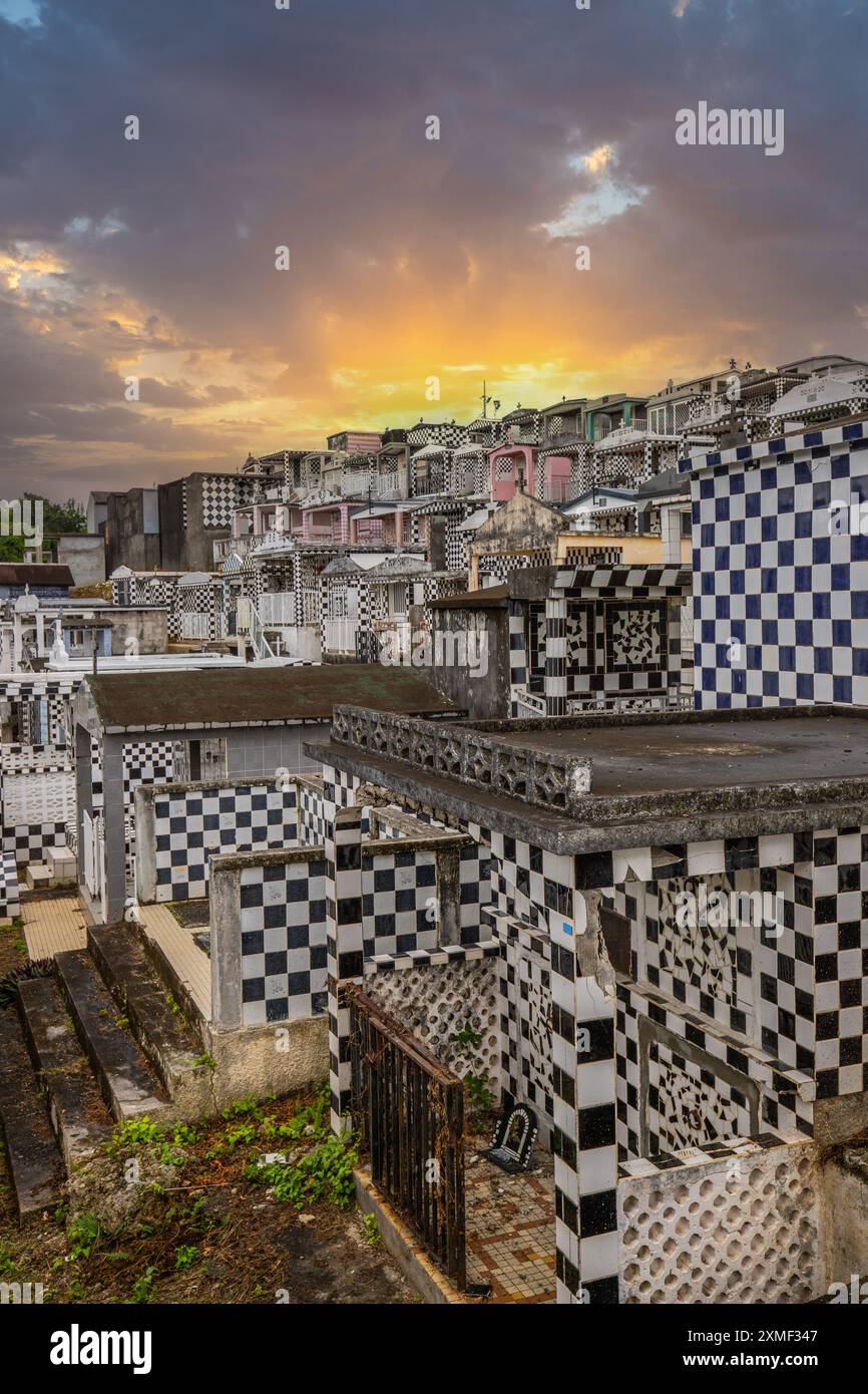 Cemetery, Mausoleums Or Large Crypts Decorated With Tiles, Often In ...